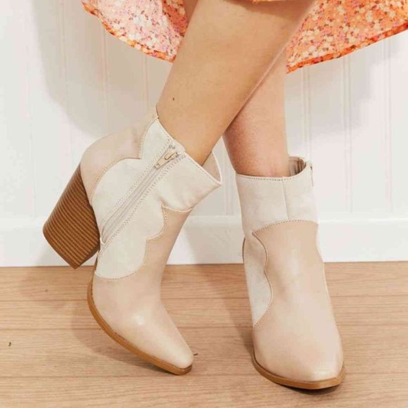 Qupid | Shoes | Qupid Standout Twotexture Heeled Ankle Booties | Poshmark